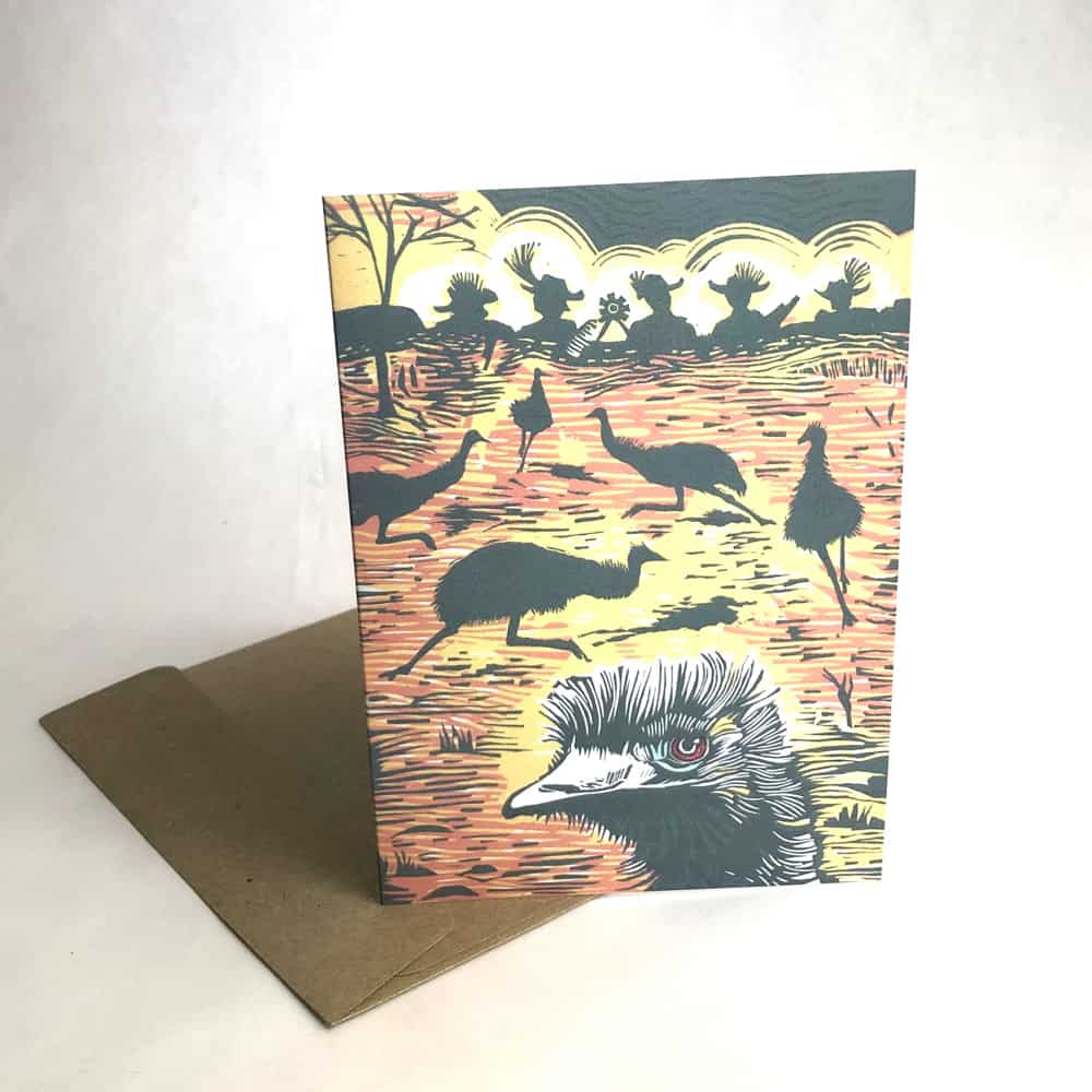 Great Emu War card – Helen Timbury Design